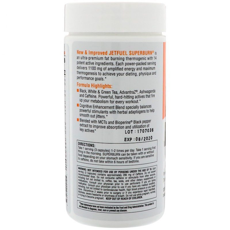 GAT JetFUEL Superburn, 120 Oil-Infused Capsules – Best Nutrition